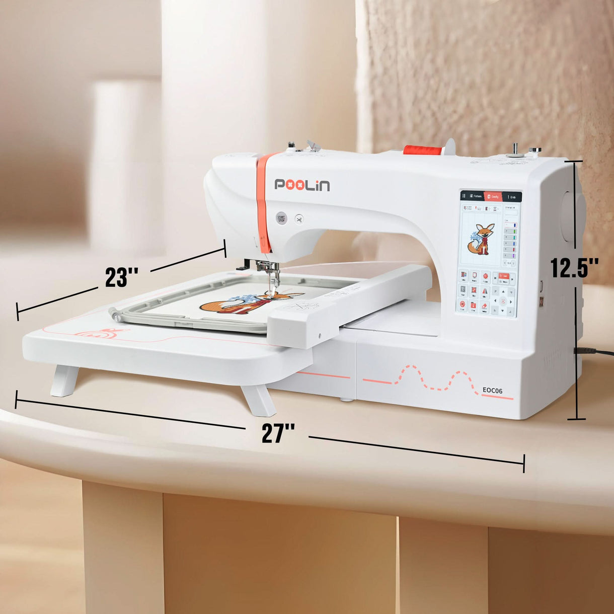 POOLIN EOC06 7.9”*11” Computerized Embroidery Machine For Home Busines ...