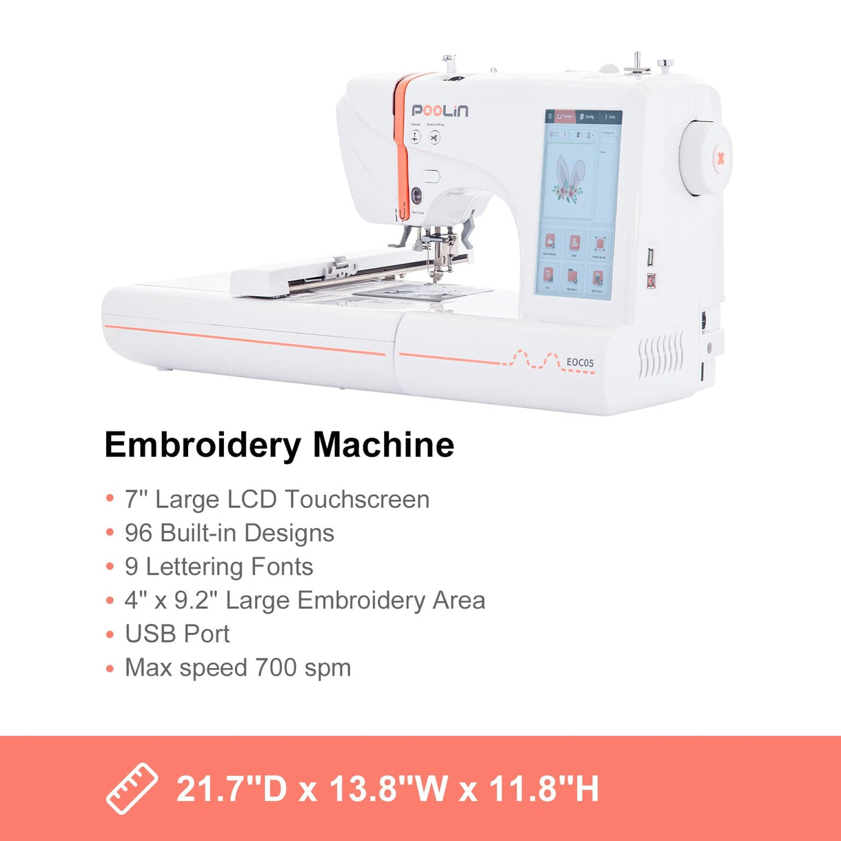 Poolin EOC05 Home Computerized Embroidery Machine for Beginners – Richword