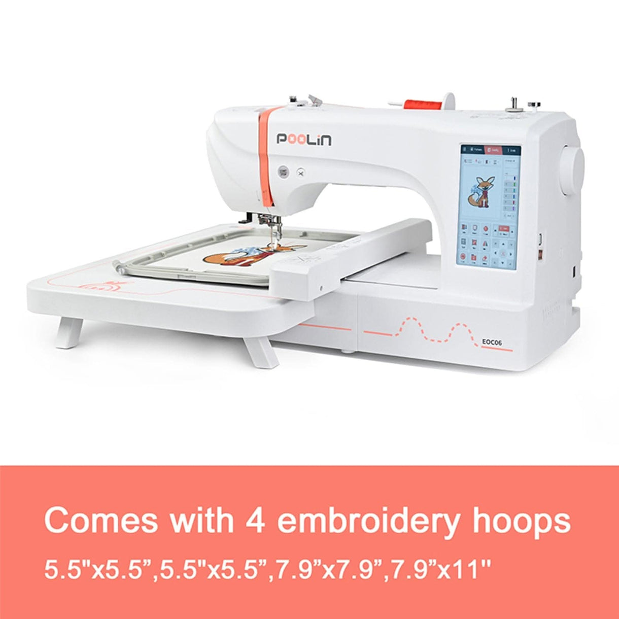 POOLIN EOC06 7.9”*11 Computerized Embroidery Machine For Home Business – Richword