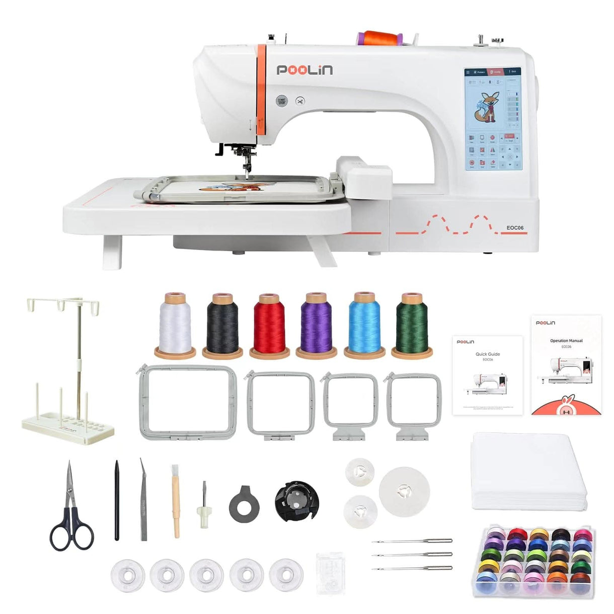 POOLIN EOC06 7.9”*11 Computerized Embroidery Machine For Home Business ...