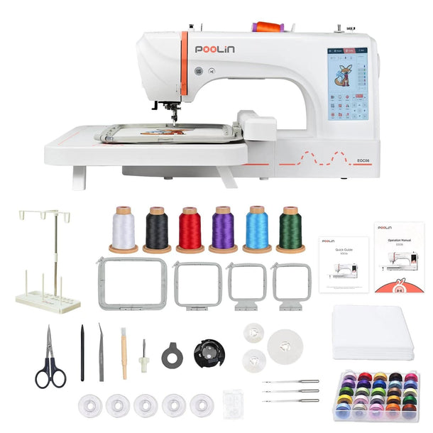 POOLIN EOC06 7.9”*11 Computerized Embroidery Machine For Home Business ...