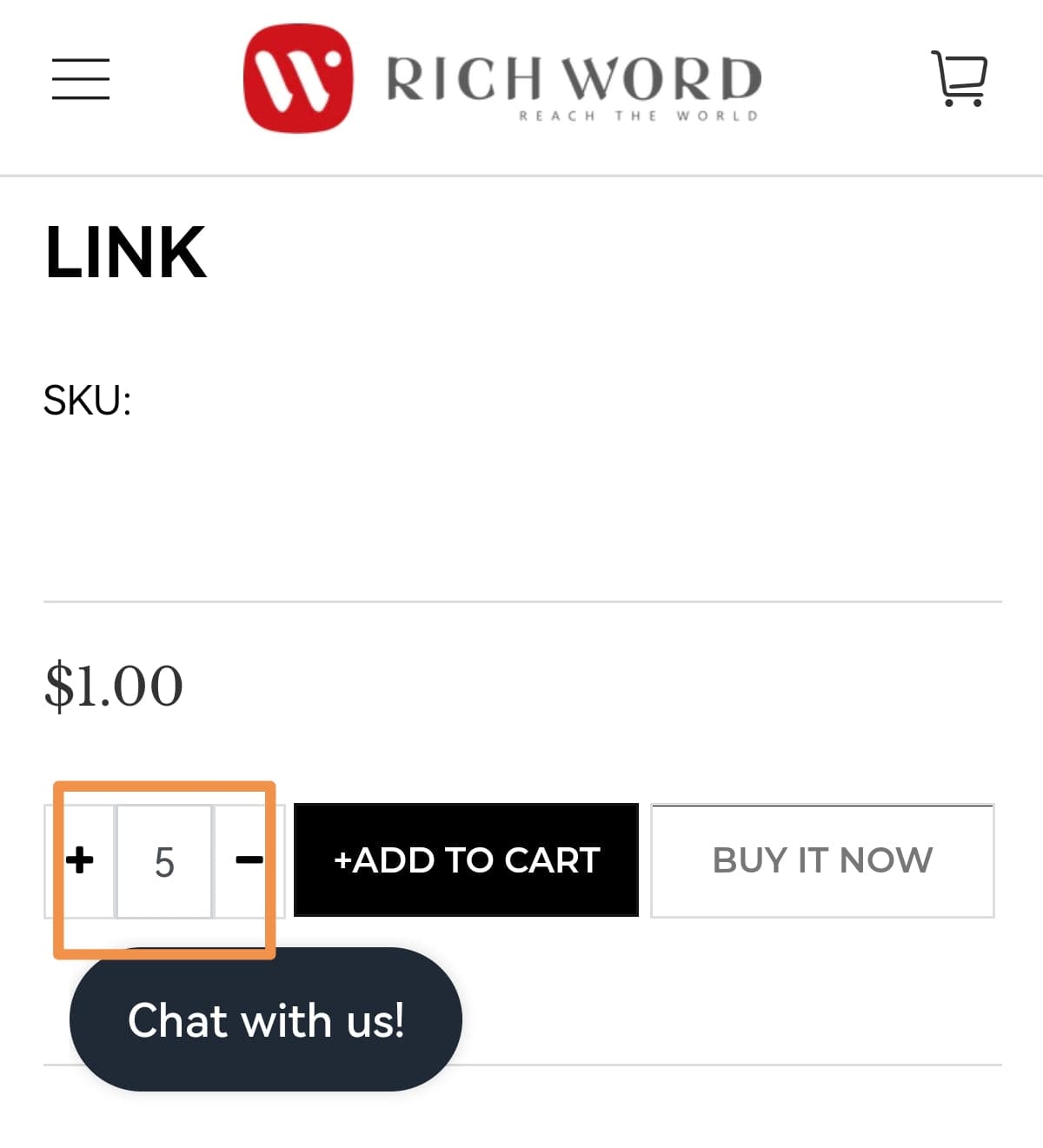 customized shopping link — Richword